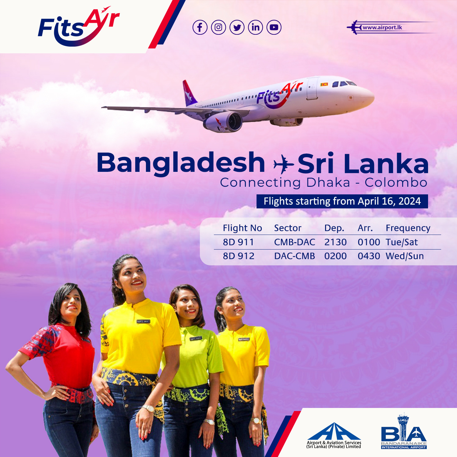 Fits Air launches new direct flights between Colombo and Dhaka ...